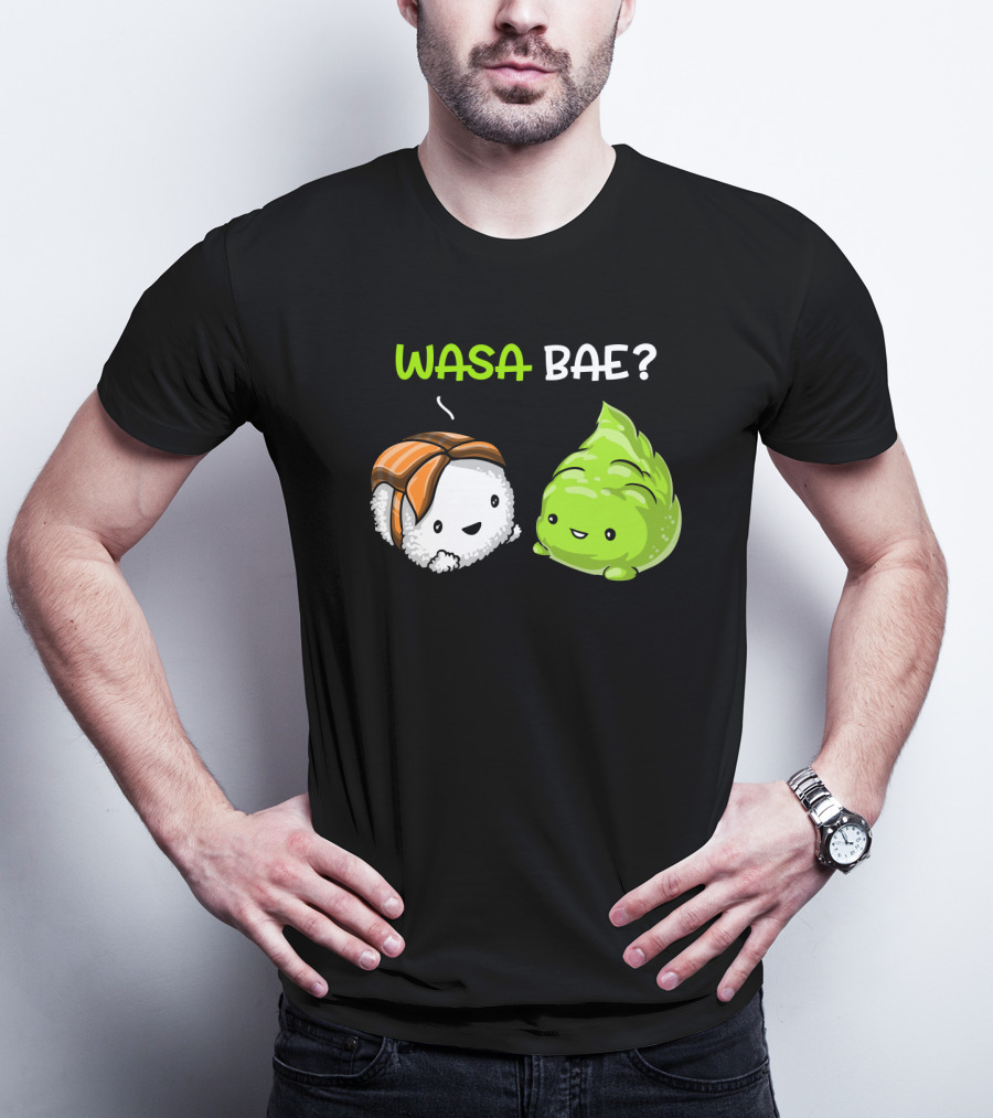 Wasa Bae Sushi Cute Wasabi Salmon Nigiri T-Shirt