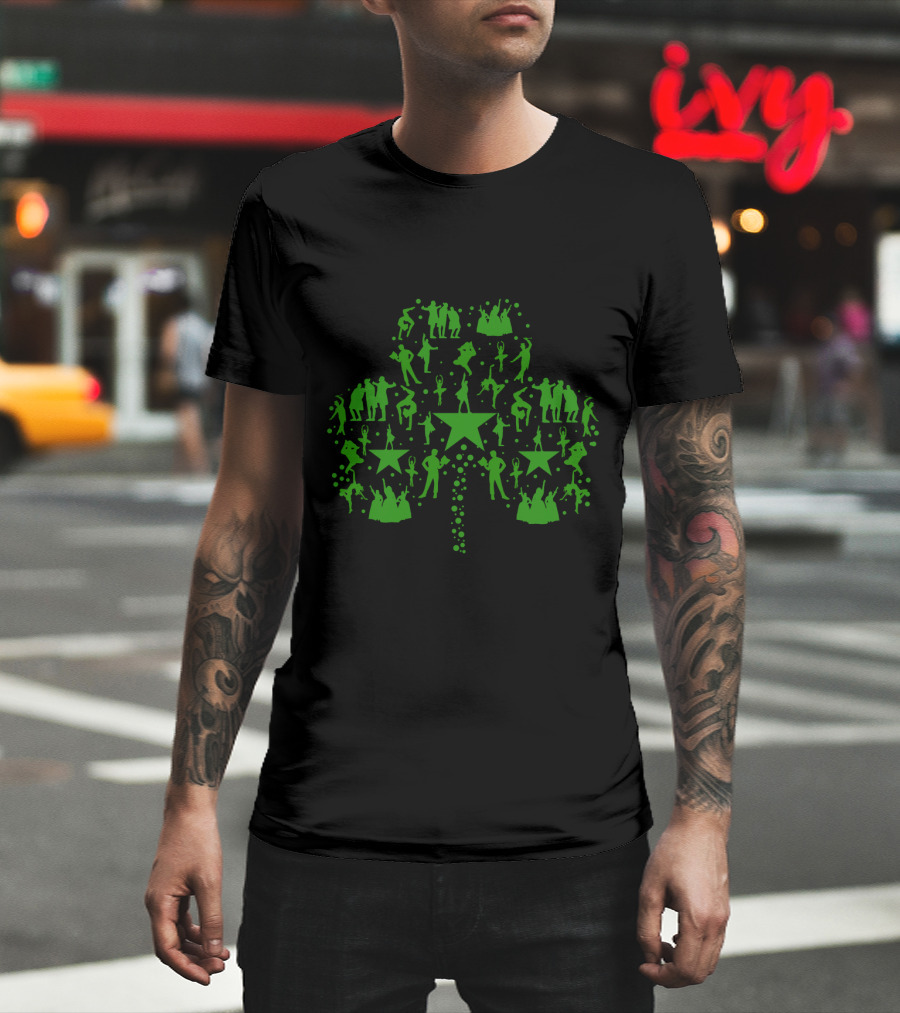 Irish Broadway Musicals Shamrock Dancers With Stars T-Shirt