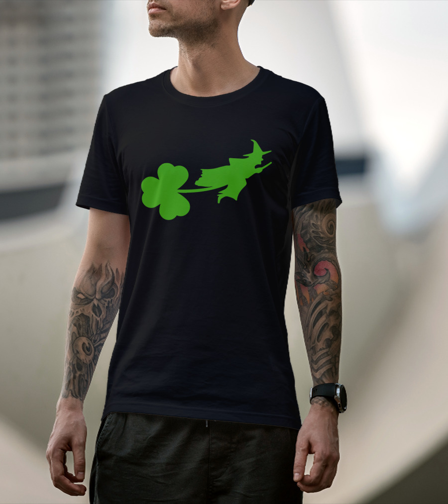 Wicked Witch Riding Shamrock T-Shirt
