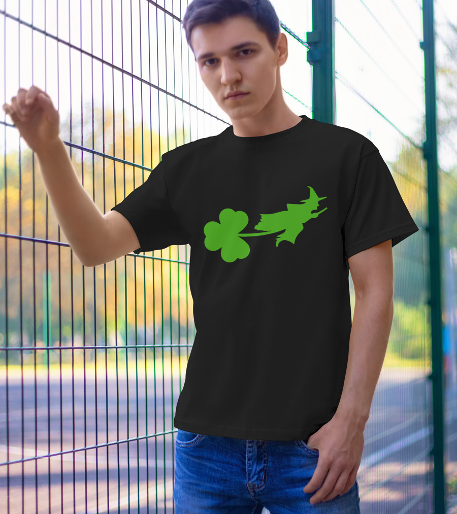 Wicked Witch Riding Shamrock T-Shirt