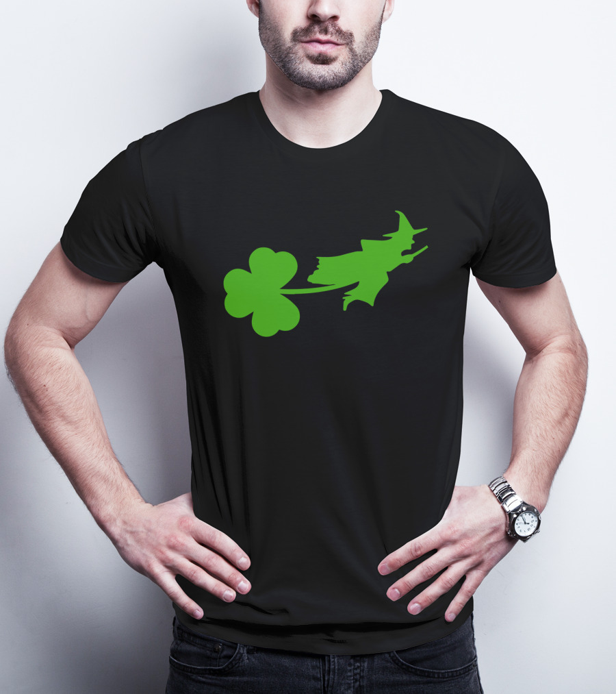 Wicked Witch Riding Shamrock T-Shirt