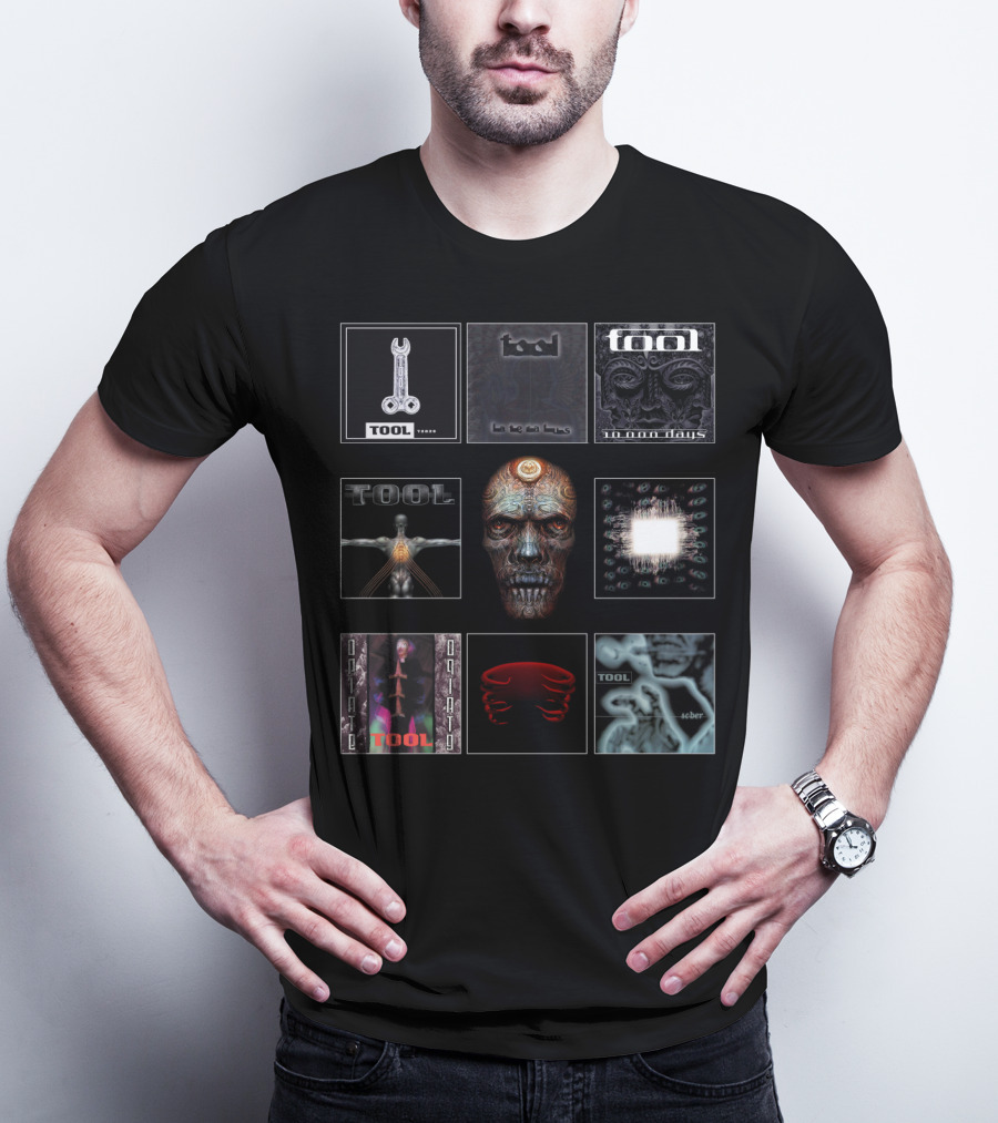 TOOL Albums Undertow Lateralus 10,000 Days Enima Opiate Fear Inoculum Salival Sober Key Art Compilation T-Shirt