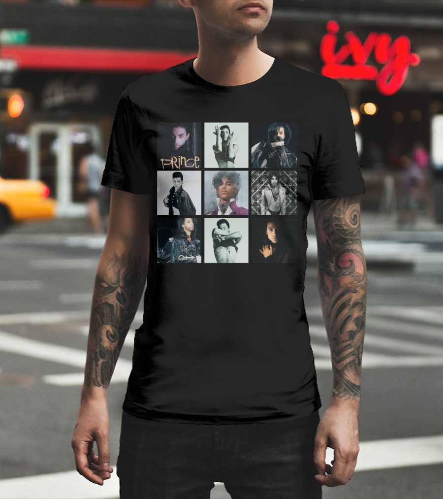 Prince Iconic Album Collection Collage: The Very Best Imagery T-Shirt