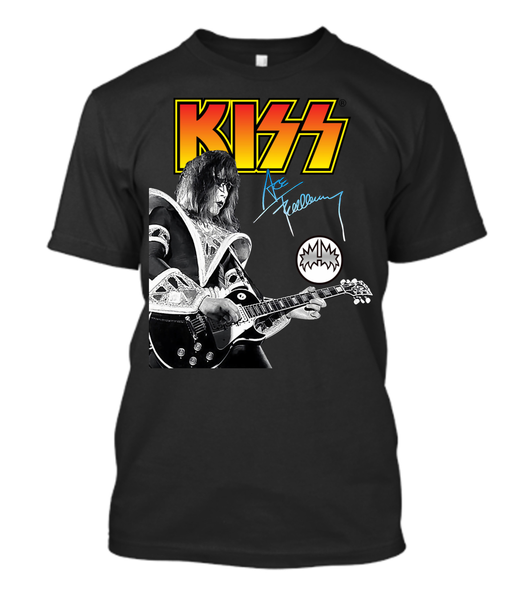 KISS Ace Frehley Signature Electric Guitar Iconic Rock Legend T-Shirt