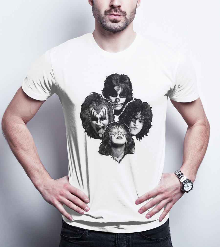 Kiss Band Iconic Makeup Memes Faces Compilation T-Shirt