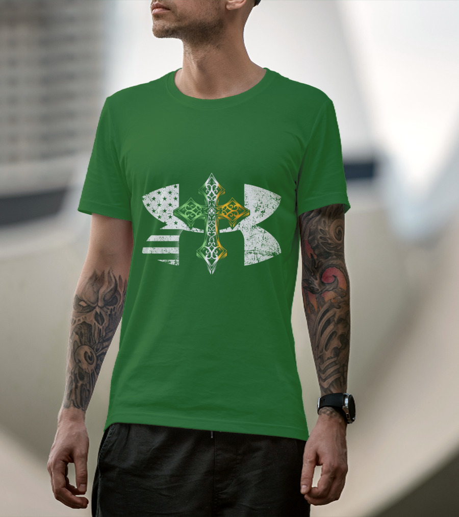 Under Armour Celtic Cross USA Flag T-Shirt