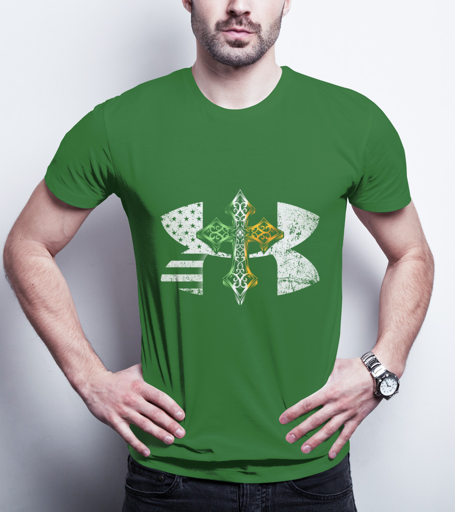 Under Armour Celtic Cross USA Flag T-Shirt