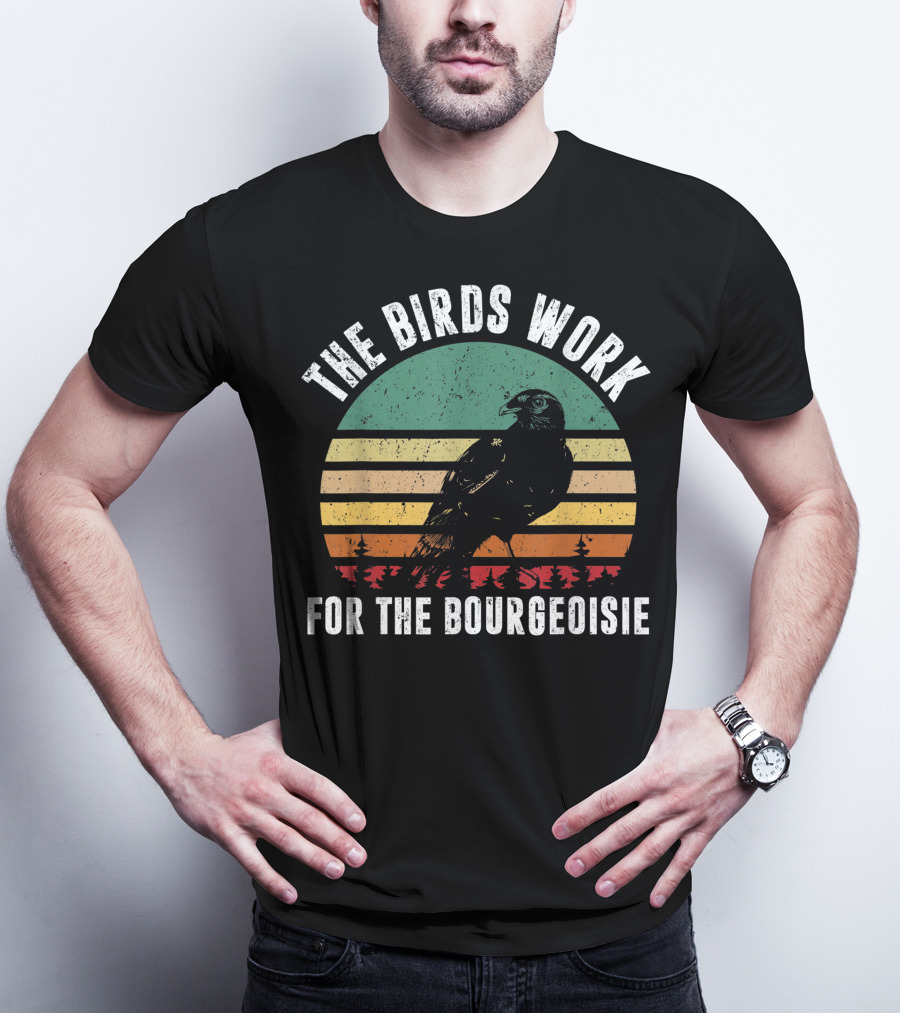 The Birds Work For The Bourgeoisie Vintage Retro Style Conspiracy Theory T-Shirt