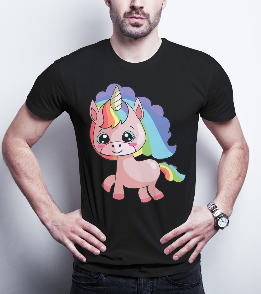 Cute Rainbow Unicorn For Unicorn Lover T-Shirt