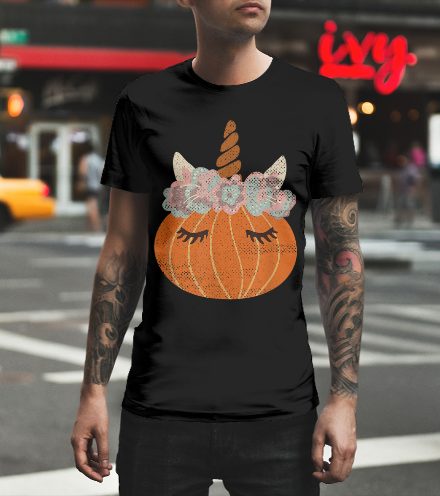Halloween Cute Pumpkin Unicorn Costume Best T-Shirt