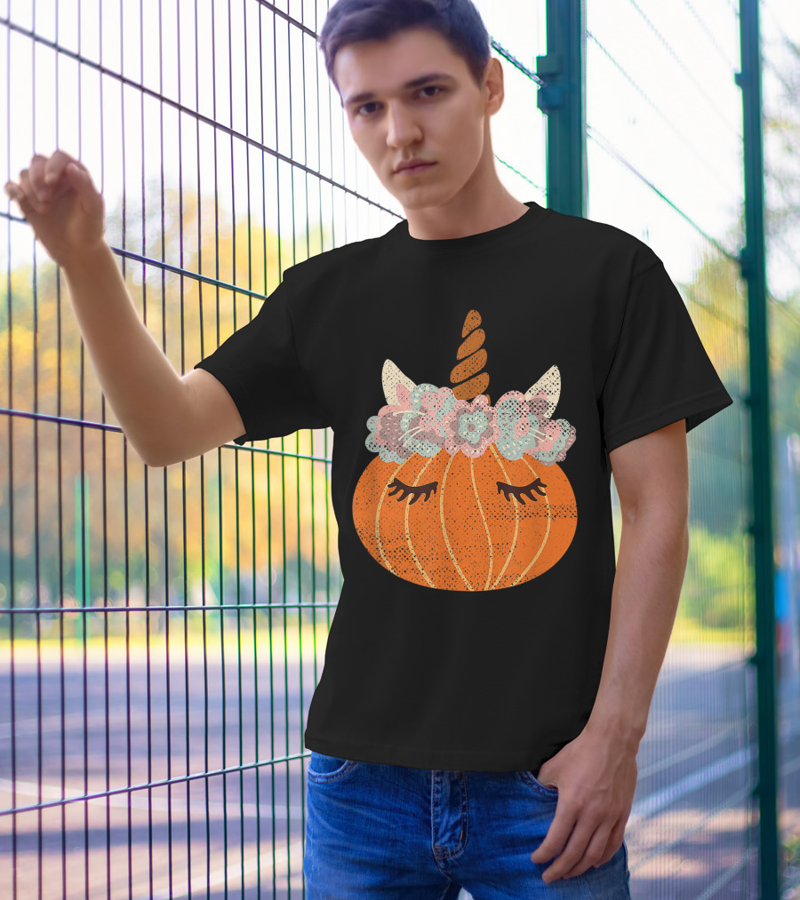 Halloween Cute Pumpkin Unicorn Costume Best T-Shirt
