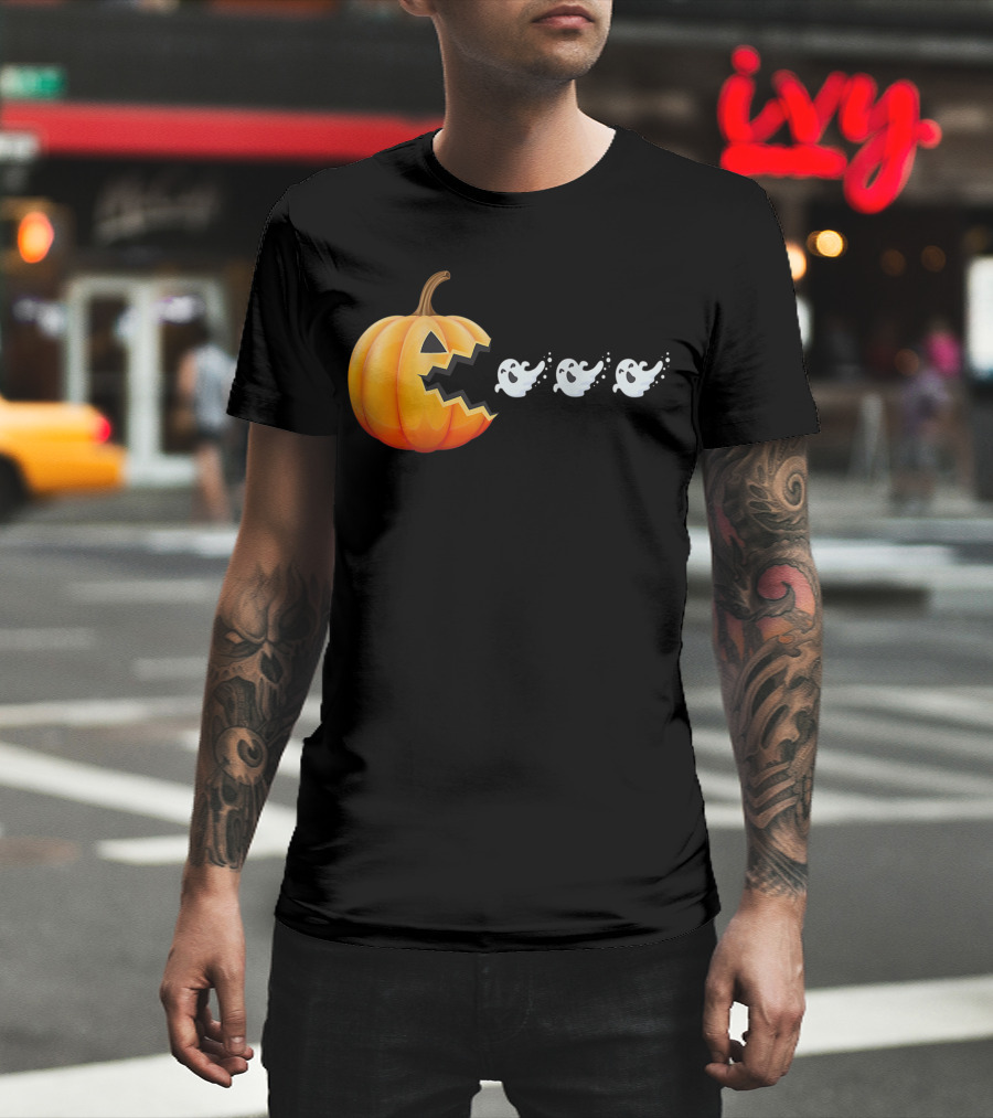 Funny Pumpkin Eating Ghosts Halloween Best T-Shirt