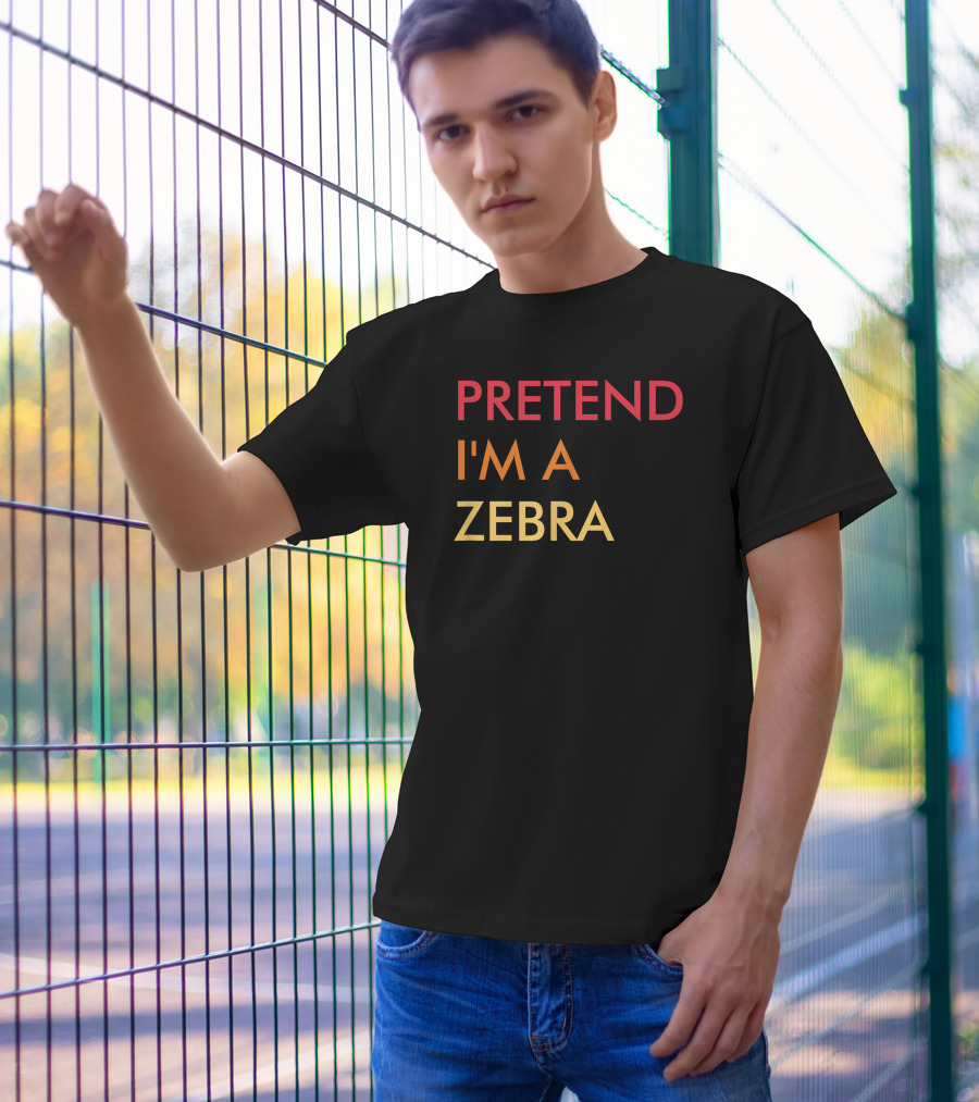 Pretend I'm A Zebra Lazy Halloween Party T-Shirt