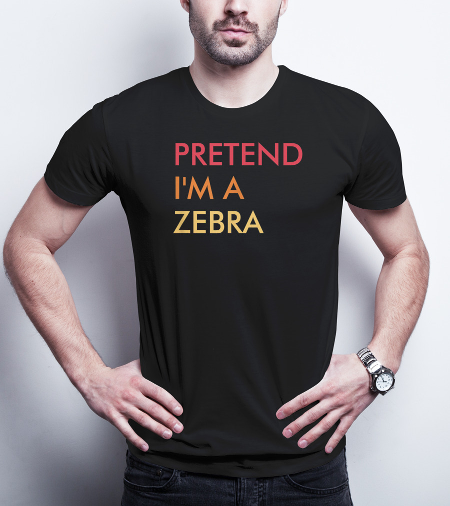 Pretend I'm A Zebra Lazy Halloween Party T-Shirt