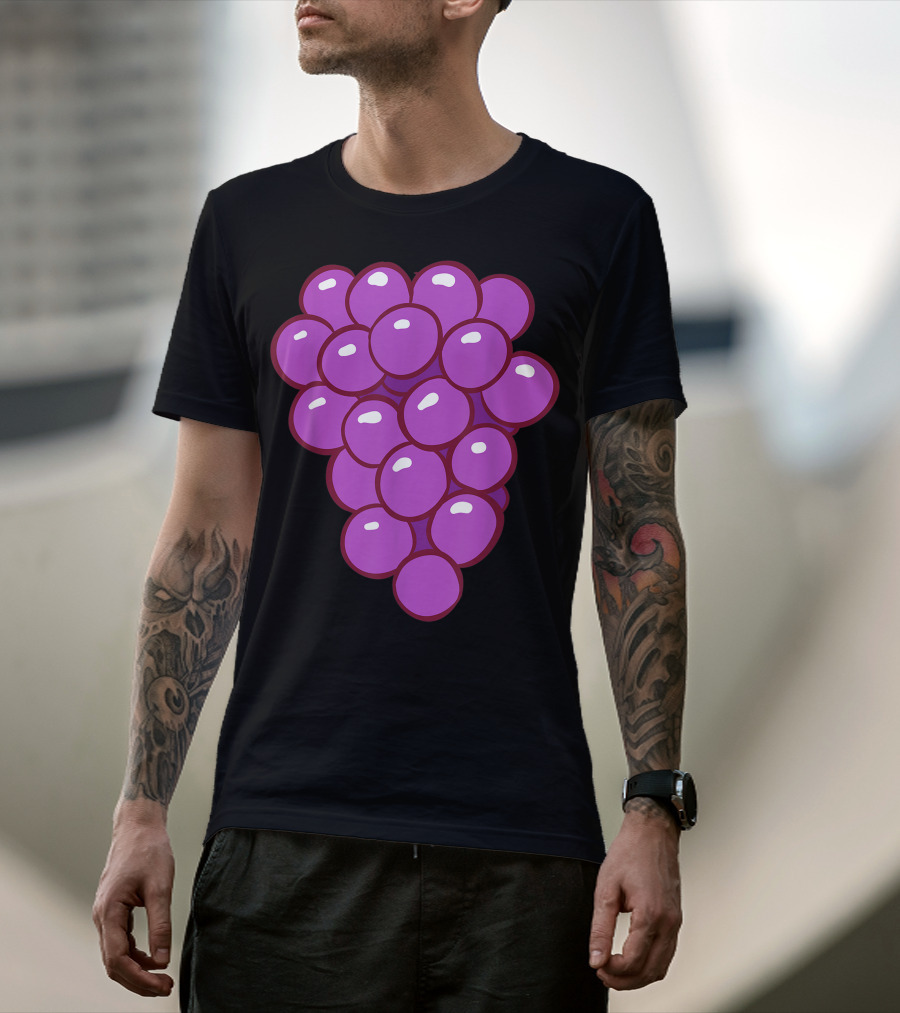 Funny Halloween Purple Grape Cluster T-Shirt