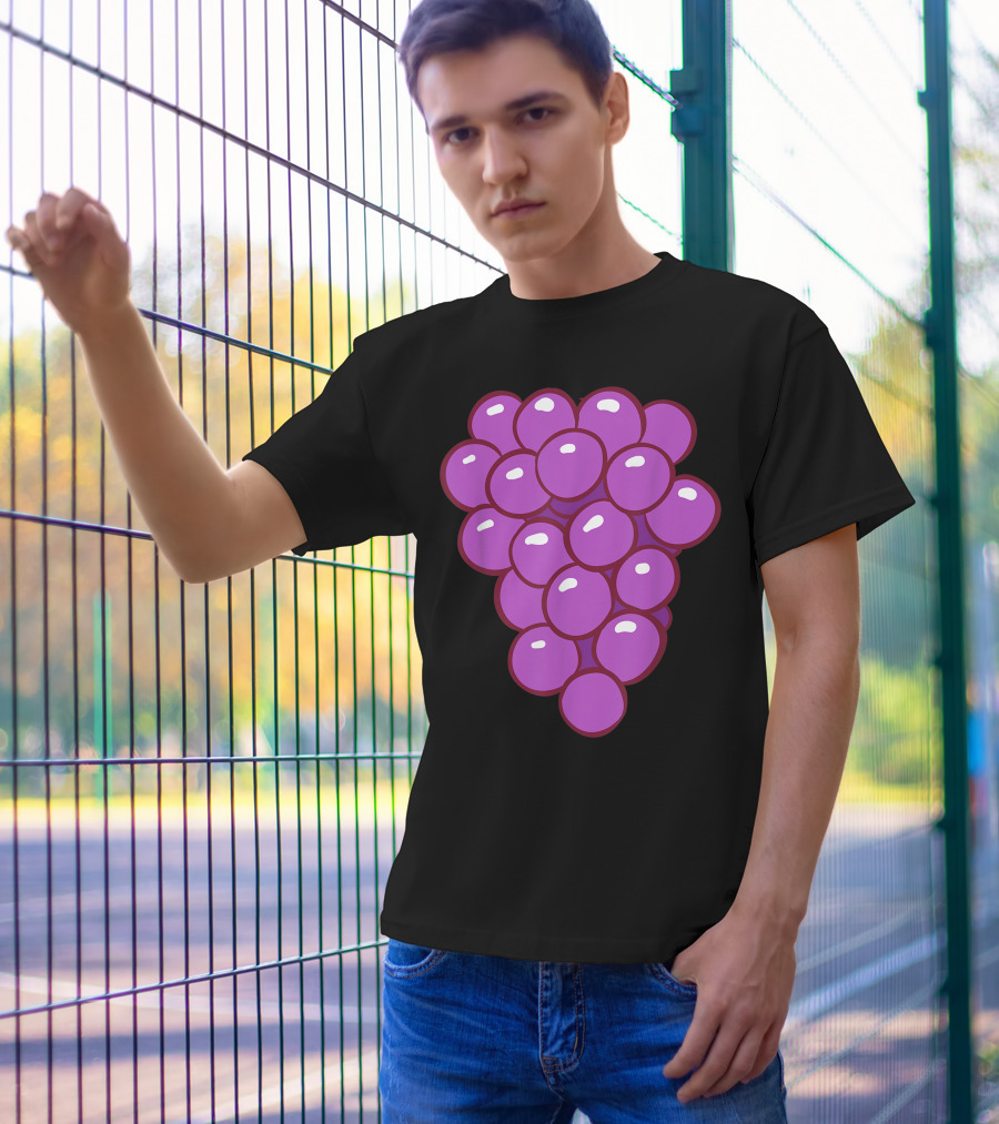 Funny Halloween Purple Grape Cluster T-Shirt