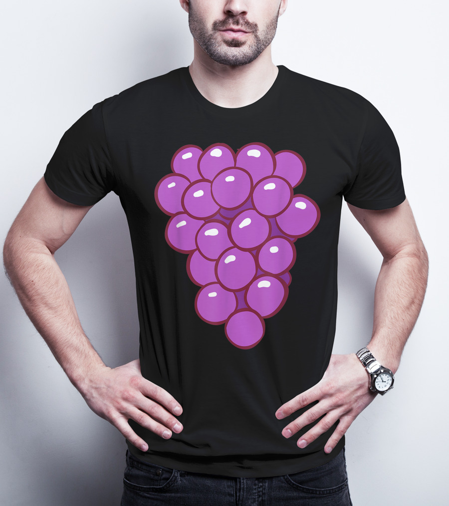 Funny Halloween Purple Grape Cluster T-Shirt