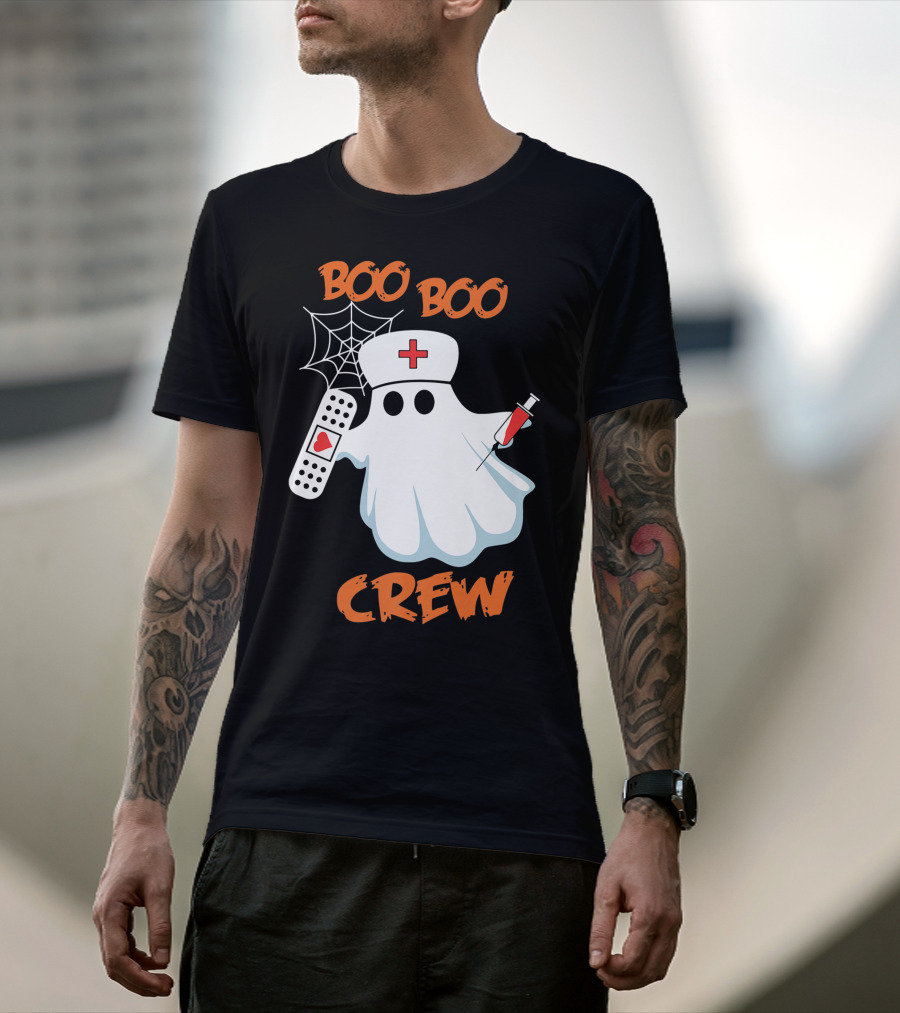 Boo Boo Crew Funny Halloween Nurse RN Medical EMS Staff T-Shirt