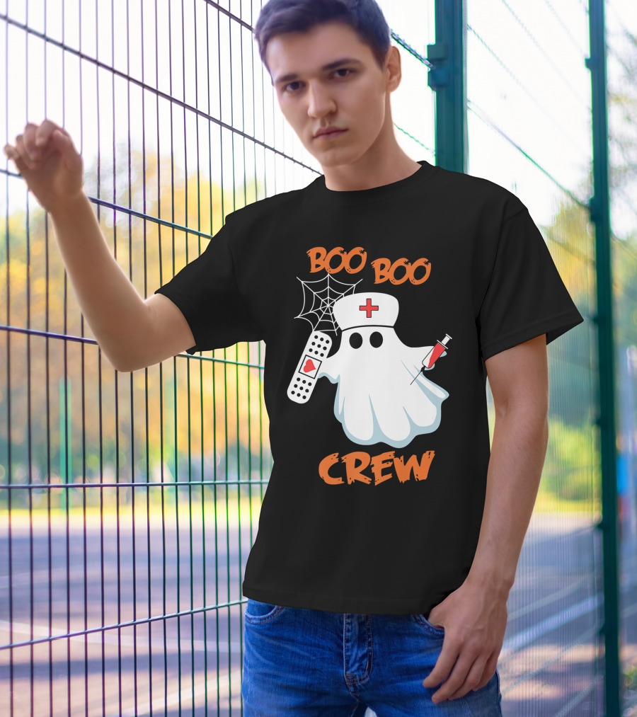 Boo Boo Crew Funny Halloween Nurse RN Medical EMS Staff T-Shirt