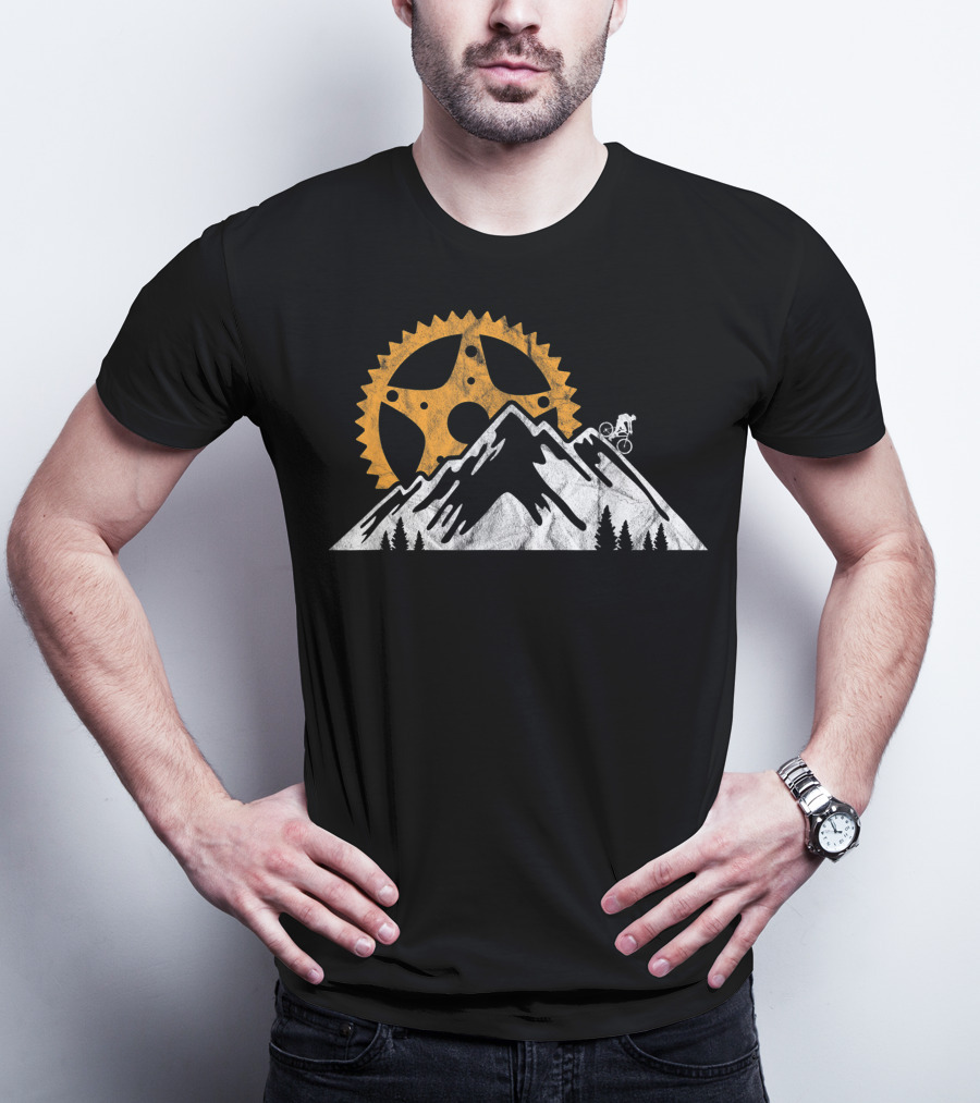 Mountain Bike Cycling Bicycle Gear And Downhill Adventure Biking T-Shirt
