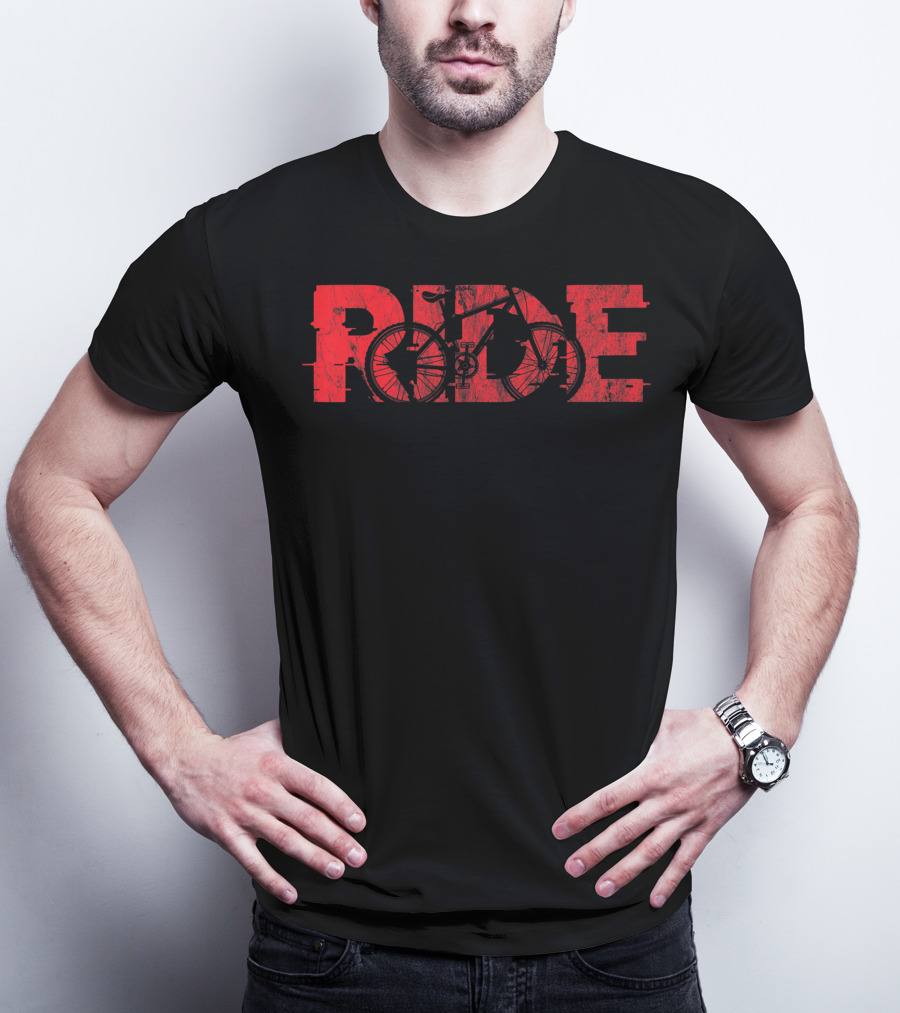 Mountain Bike MTB Ride Bicycle Cyclist Biker RIDE T-Shirt