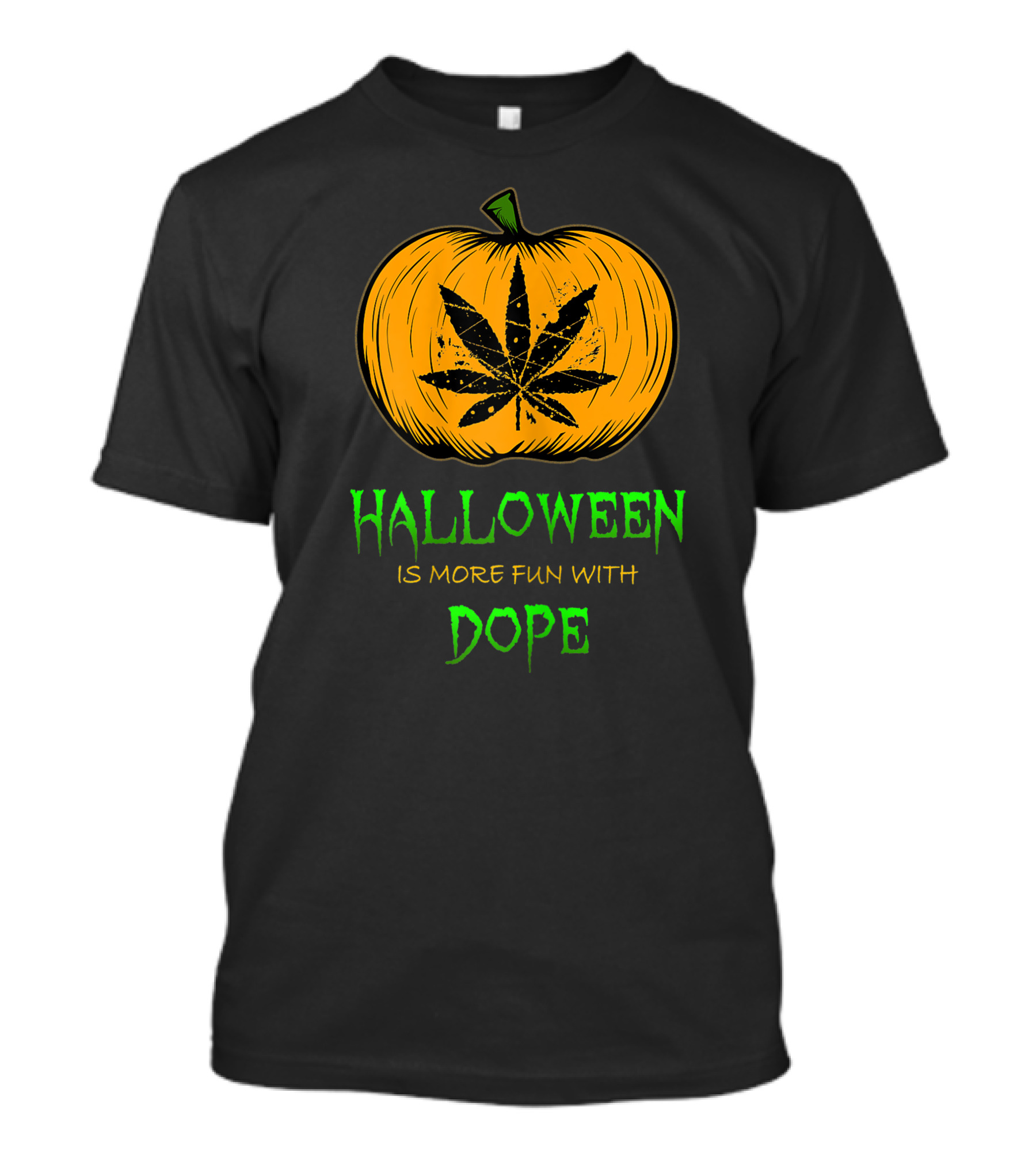 Halloween Is More Fun With Dope Pumpkin Leaf T-Shirt