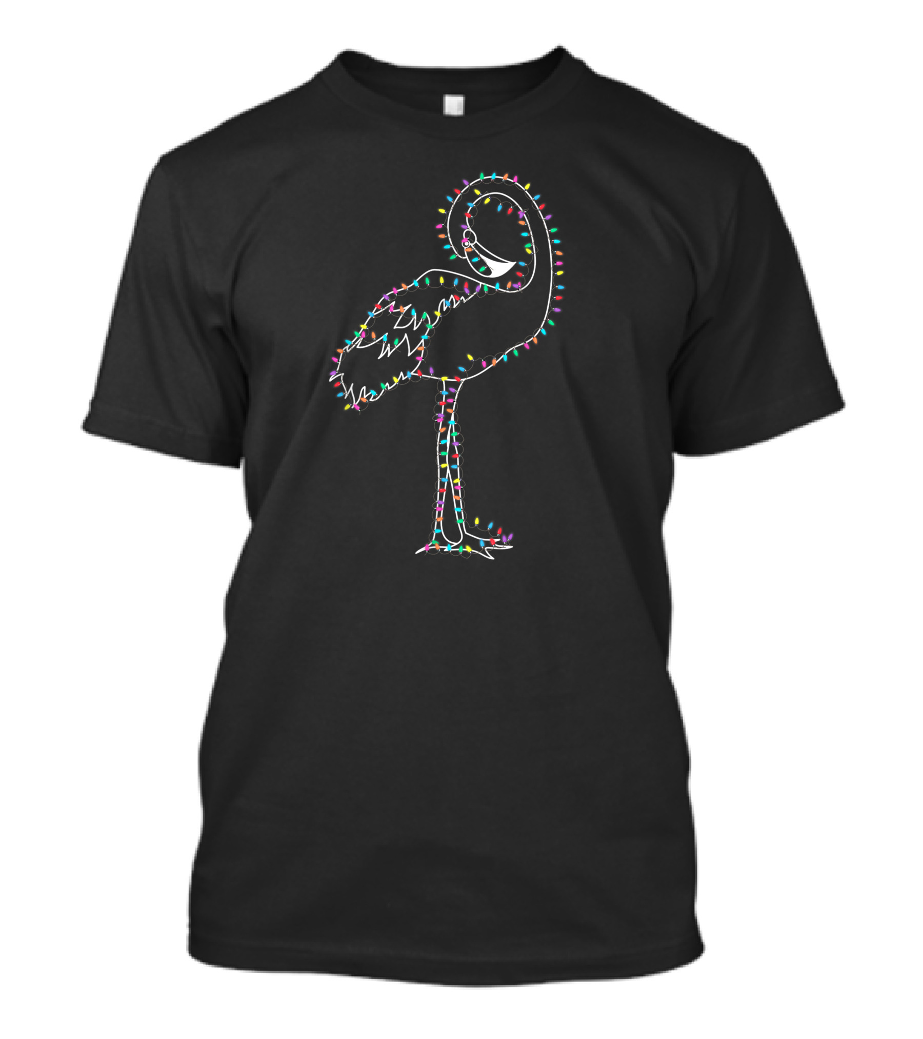 Funny Flamingo Christmas Lights Holiday Decor T-Shirt