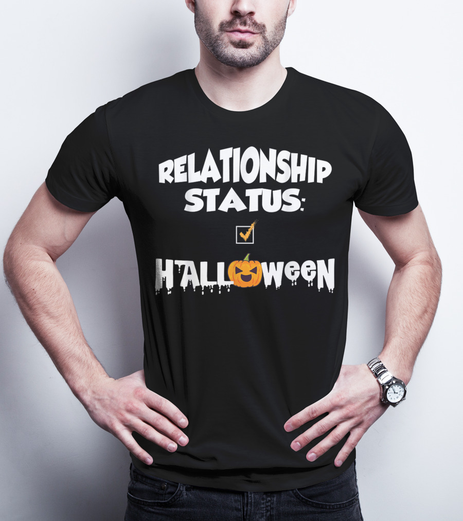 Relationship Status Halloween Pumpkin Checkmark T-Shirt