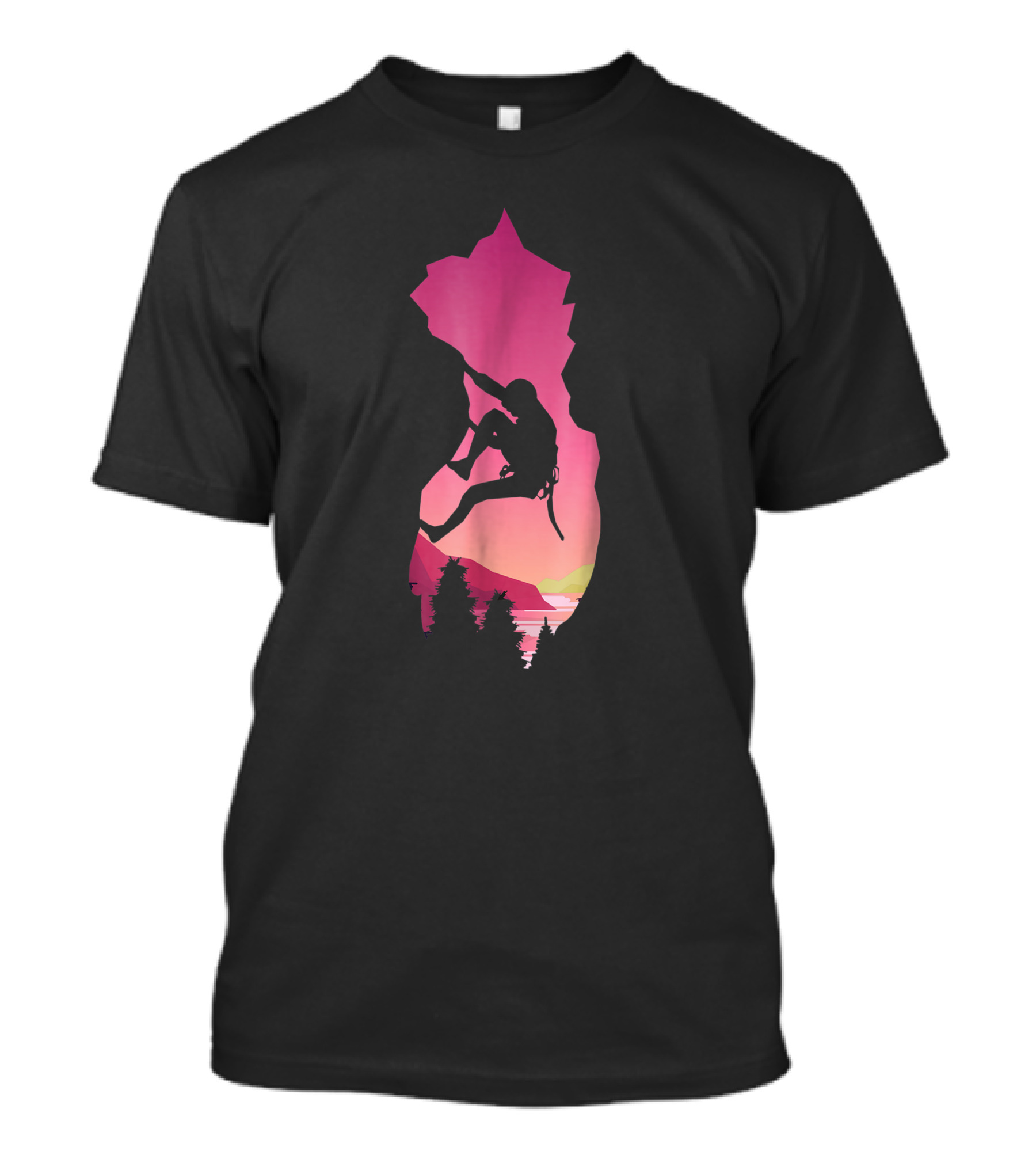 Rock Climbing Adventure Sunset Bouldering Climber Colorful T-Shirt