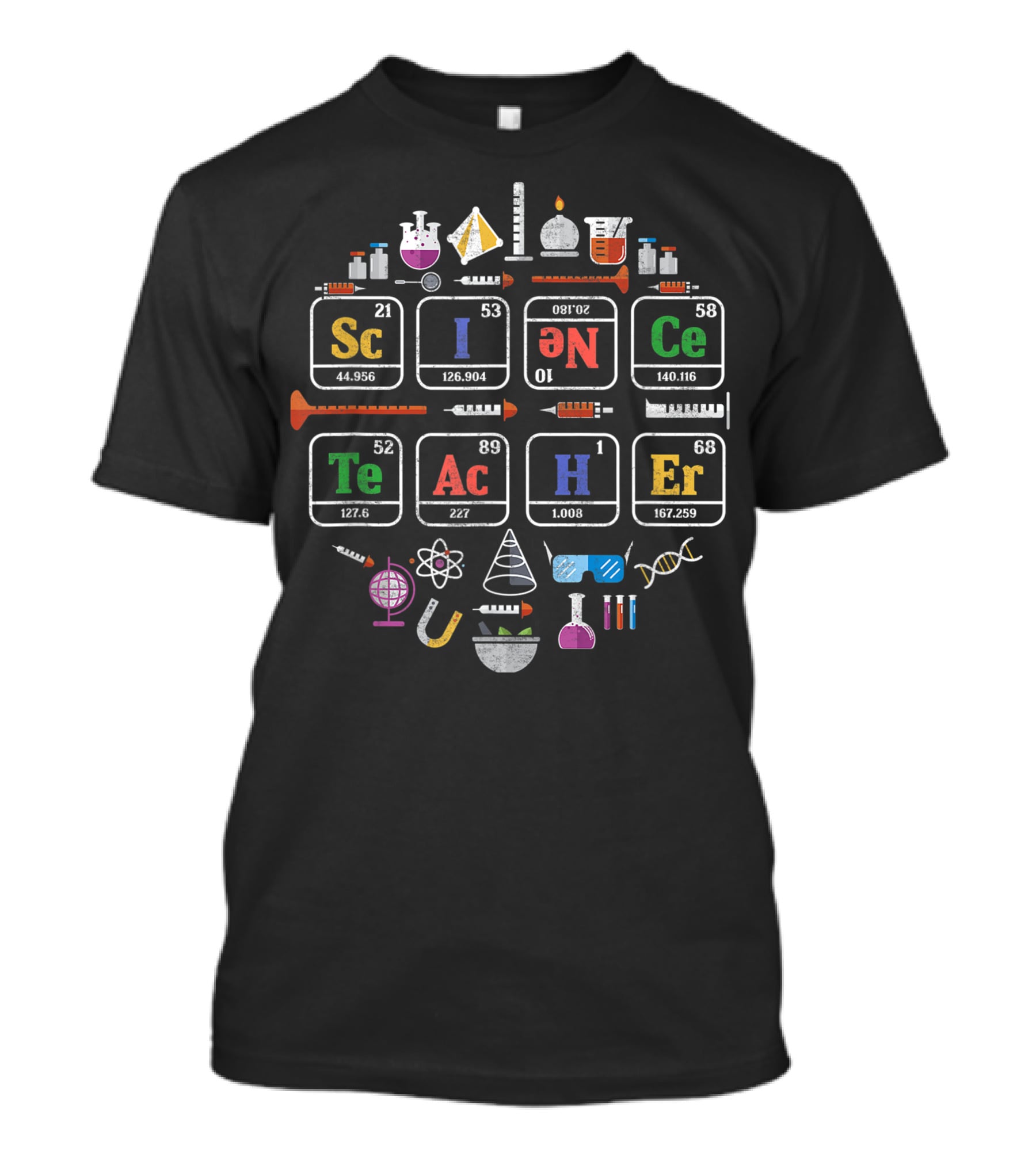 Science Teacher Periodic Table Chemistry Elements Icons T-Shirt