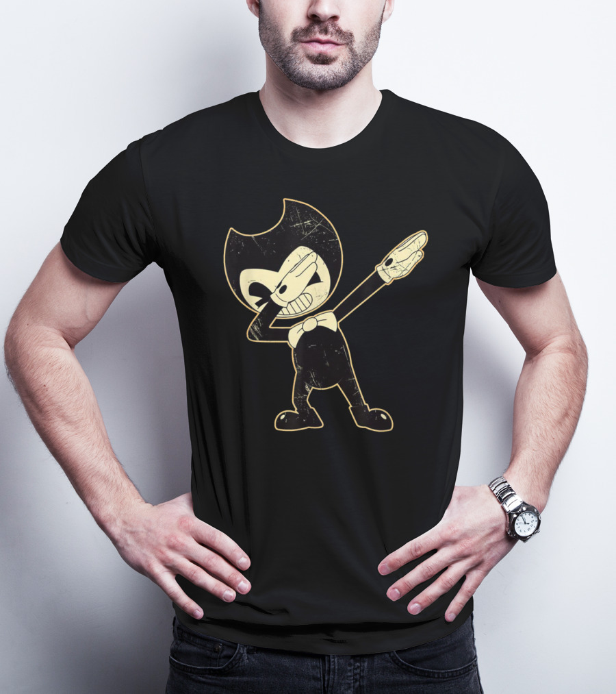 Bendy Dabbing Vintage Cartoon Style Figure With Bow Tie Iconic Pose T-Shirt