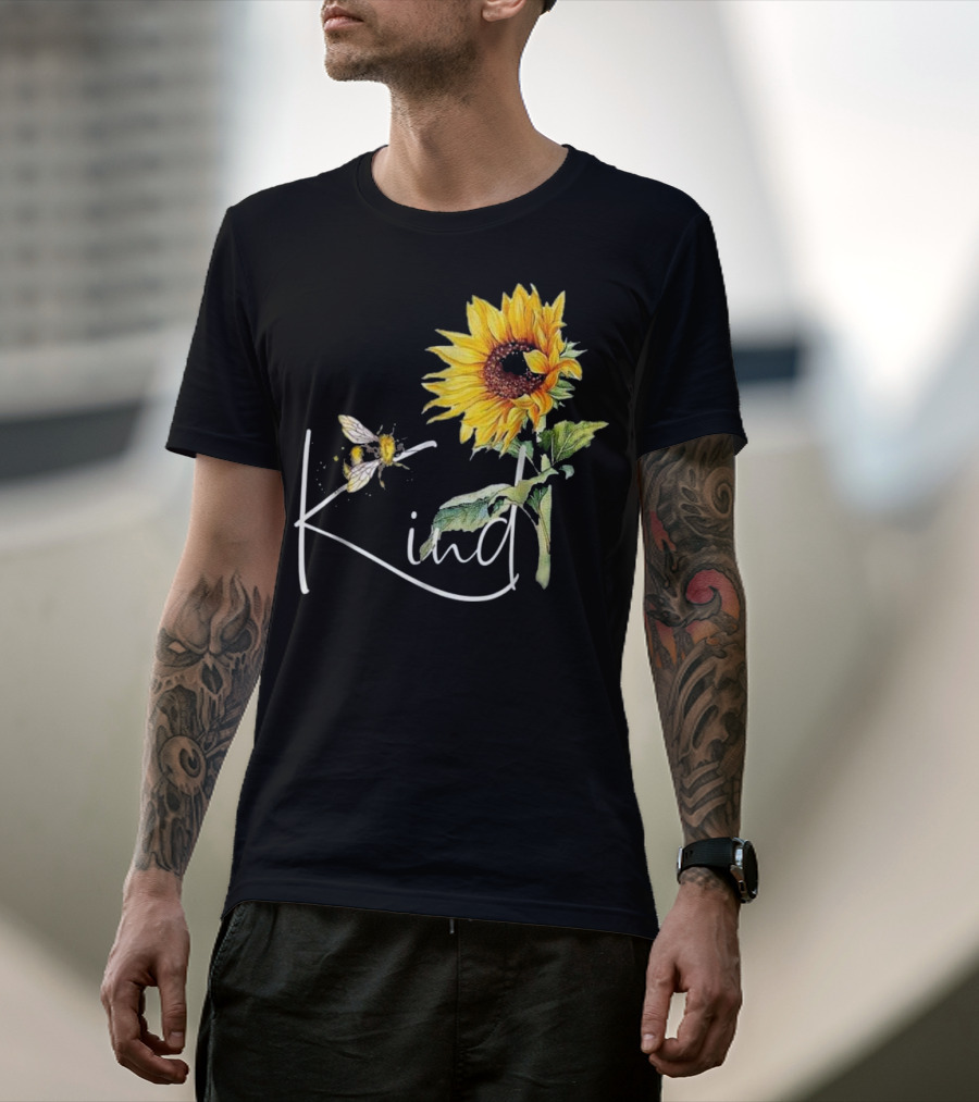 Kind Bee Sunflower Teacher T-Shirt