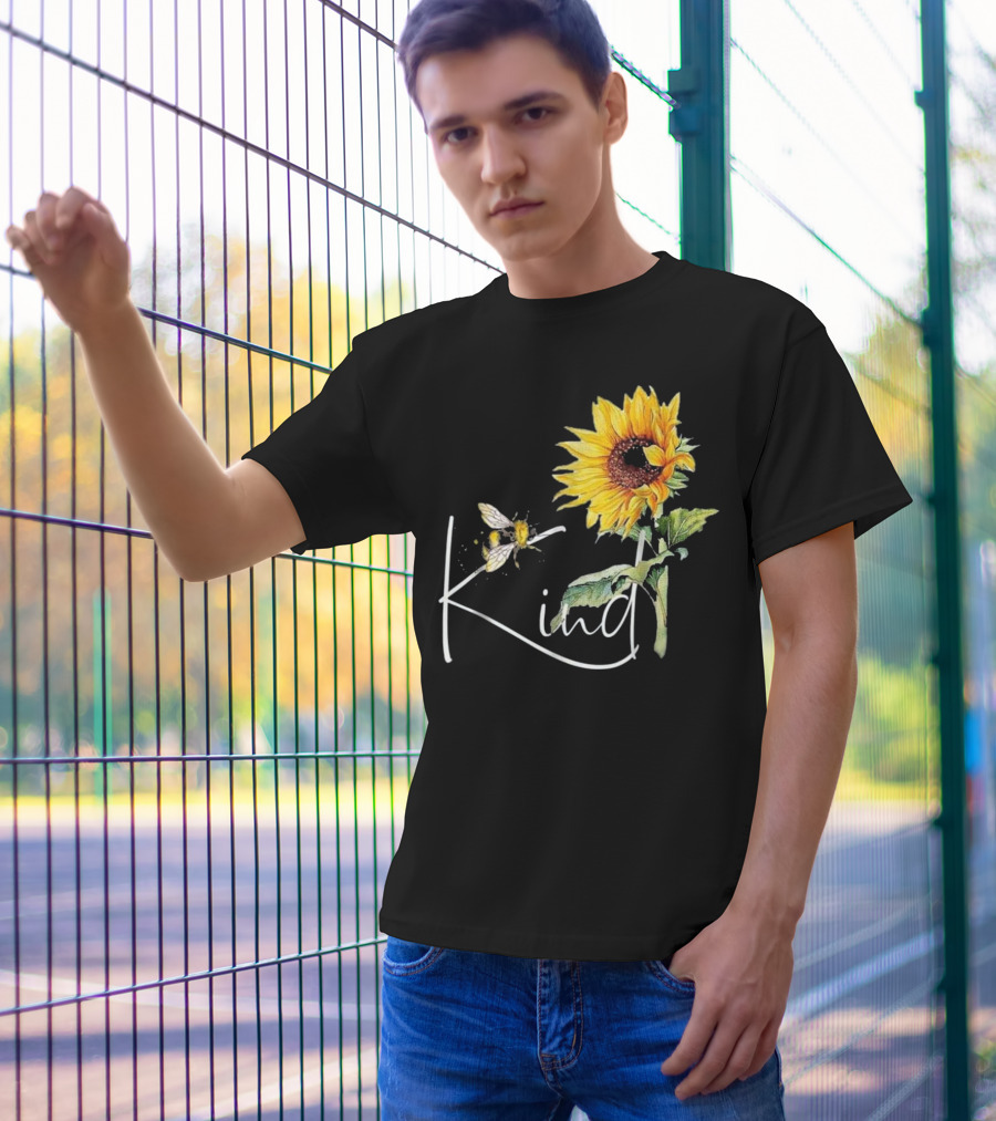 Kind Bee Sunflower Teacher T-Shirt