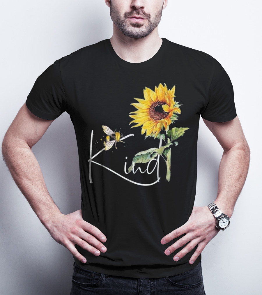 Kind Bee Sunflower Teacher T-Shirt