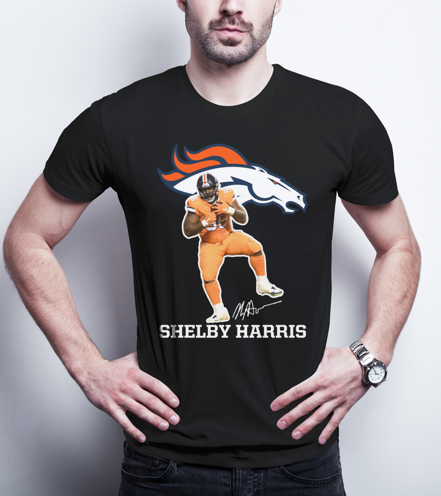 Shelby Harris Denver Broncos Official Signature Football Player Merchandise T-Shirt