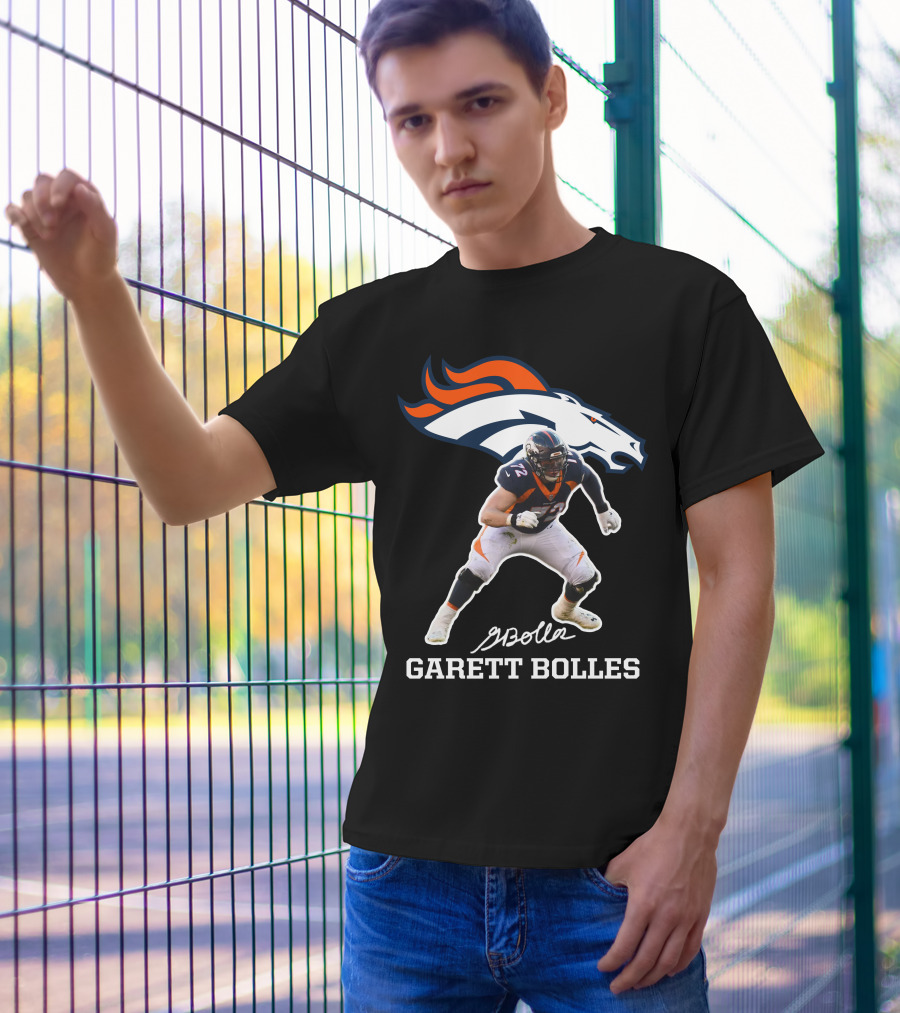 Denver Broncos Garett Bolles Signature Football Player T-Shirt