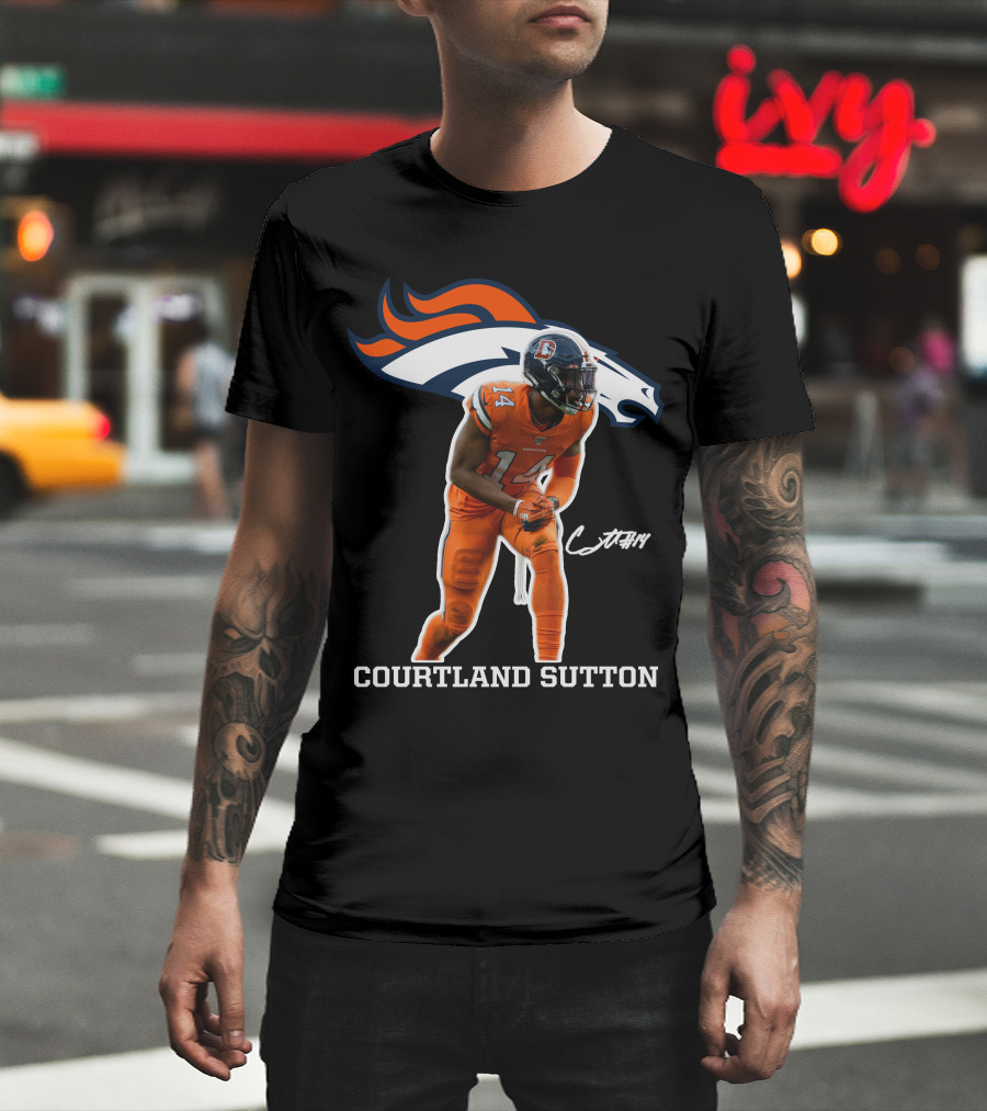 Courtland Sutton Denver Broncos Football Player #14 T-Shirt