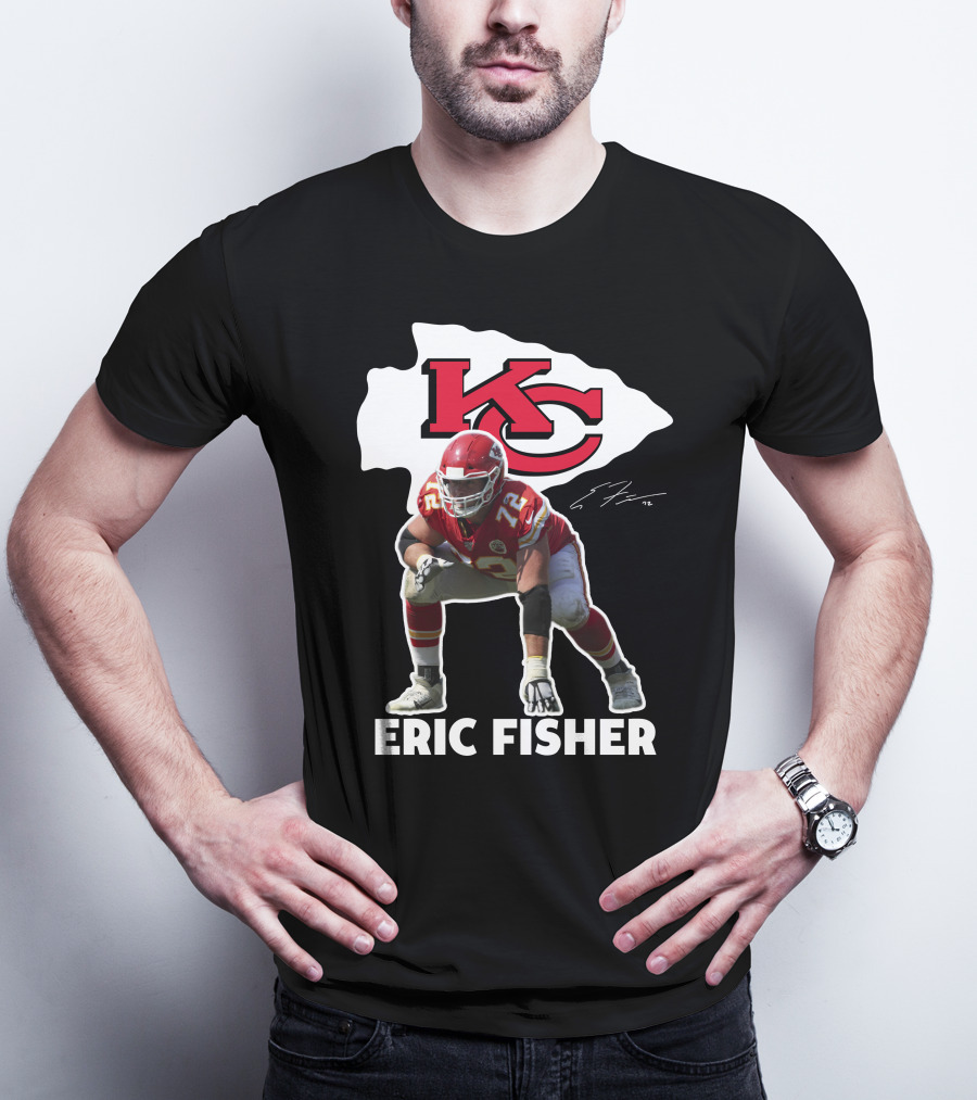 KC Chiefs Eric Fisher 72 Football Signature T-Shirt