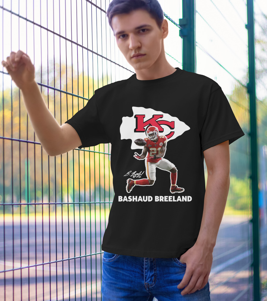 Bashaud Breland Kansas City Chiefs Super Bowl Liv 21 Kc Logo Signature T-Shirt