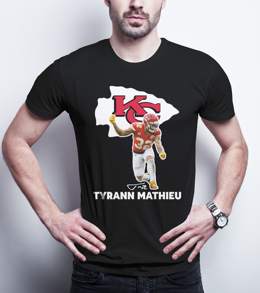 Tyrann Mathieu Kansas City Chiefs KC Football 32 Signature T-Shirt
