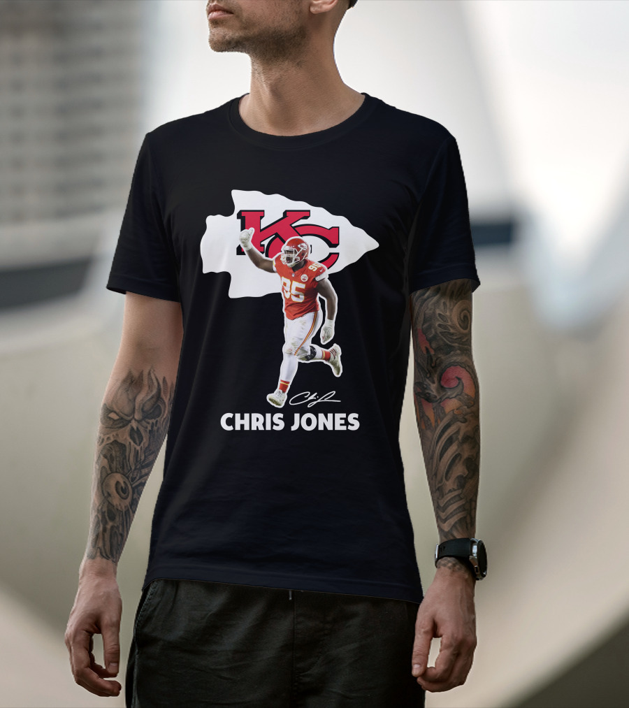 Chris Jones KC Chiefs Player 95 Signature T-Shirt