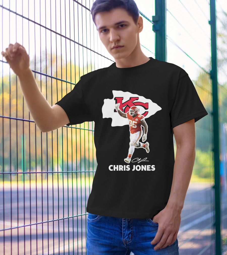 Chris Jones KC Chiefs Player 95 Signature T-Shirt