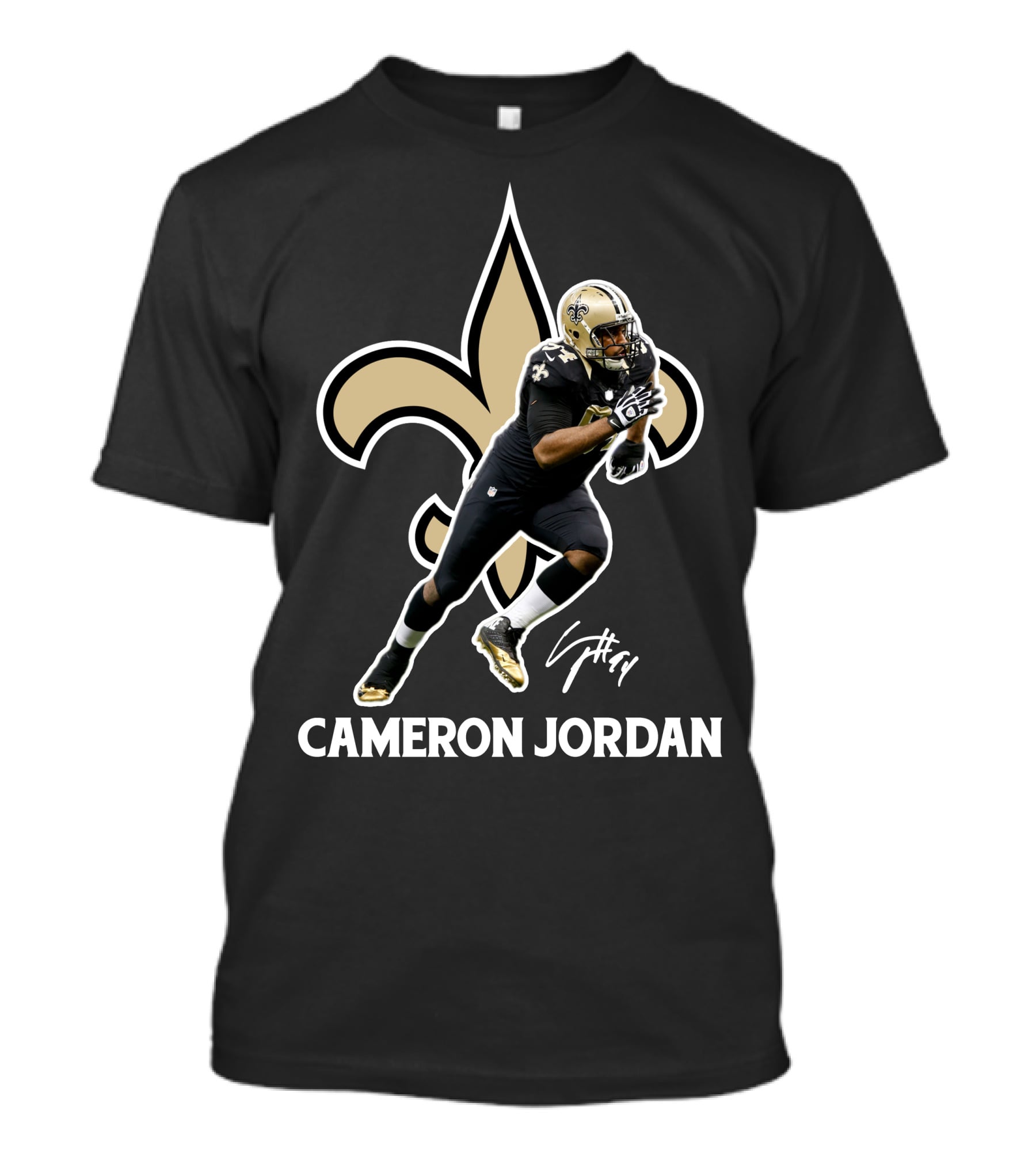 Cameron Jordan New Orleans Saints Fleur-De-Lis Autograph T-Shirt