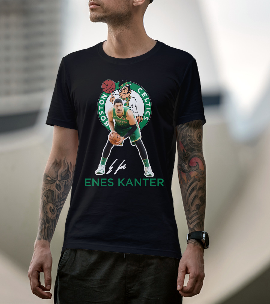 Enes Kanter Boston Celtics Basketball Player Signed Bc06 T-Shirt