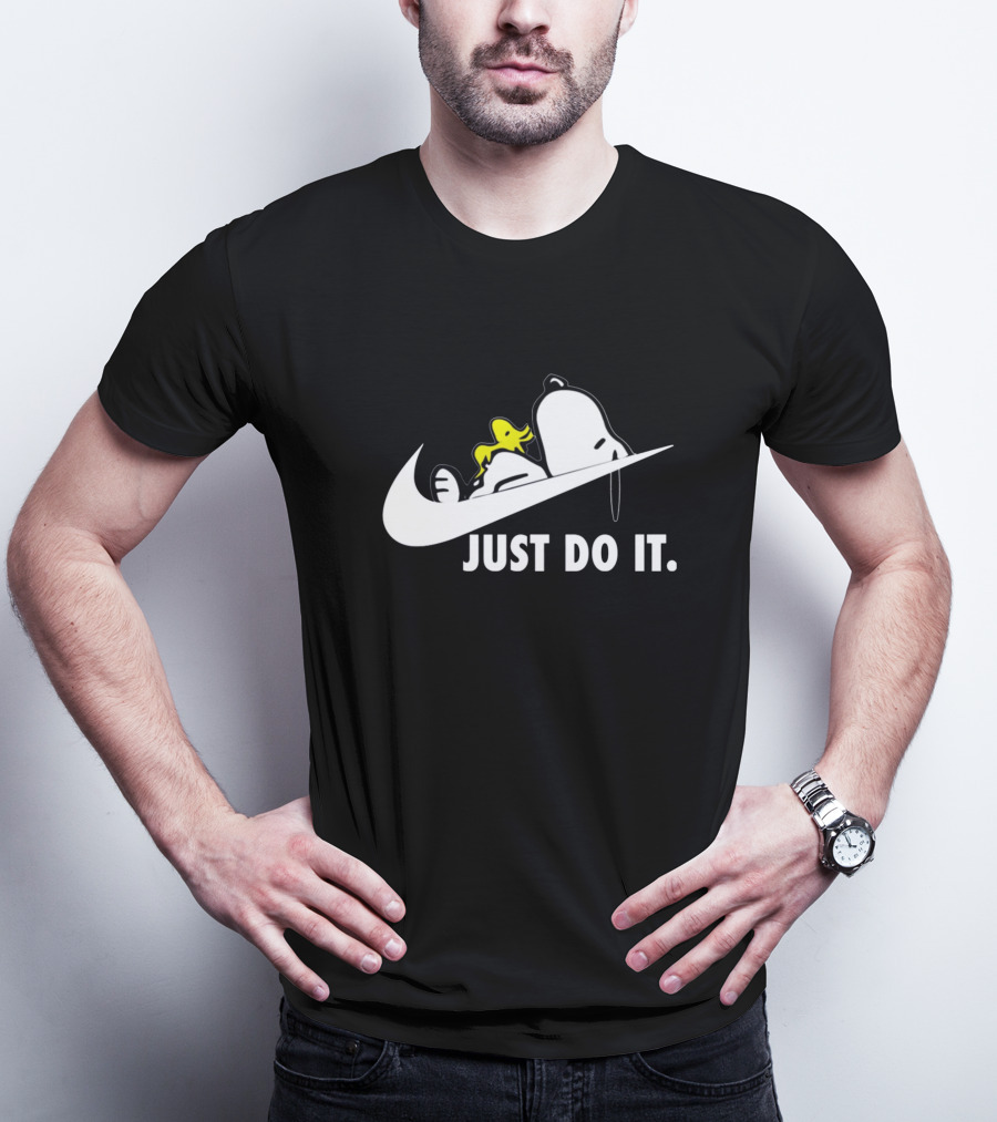 Snoopy And Woodstock Just Do It Swoosh T-Shirt