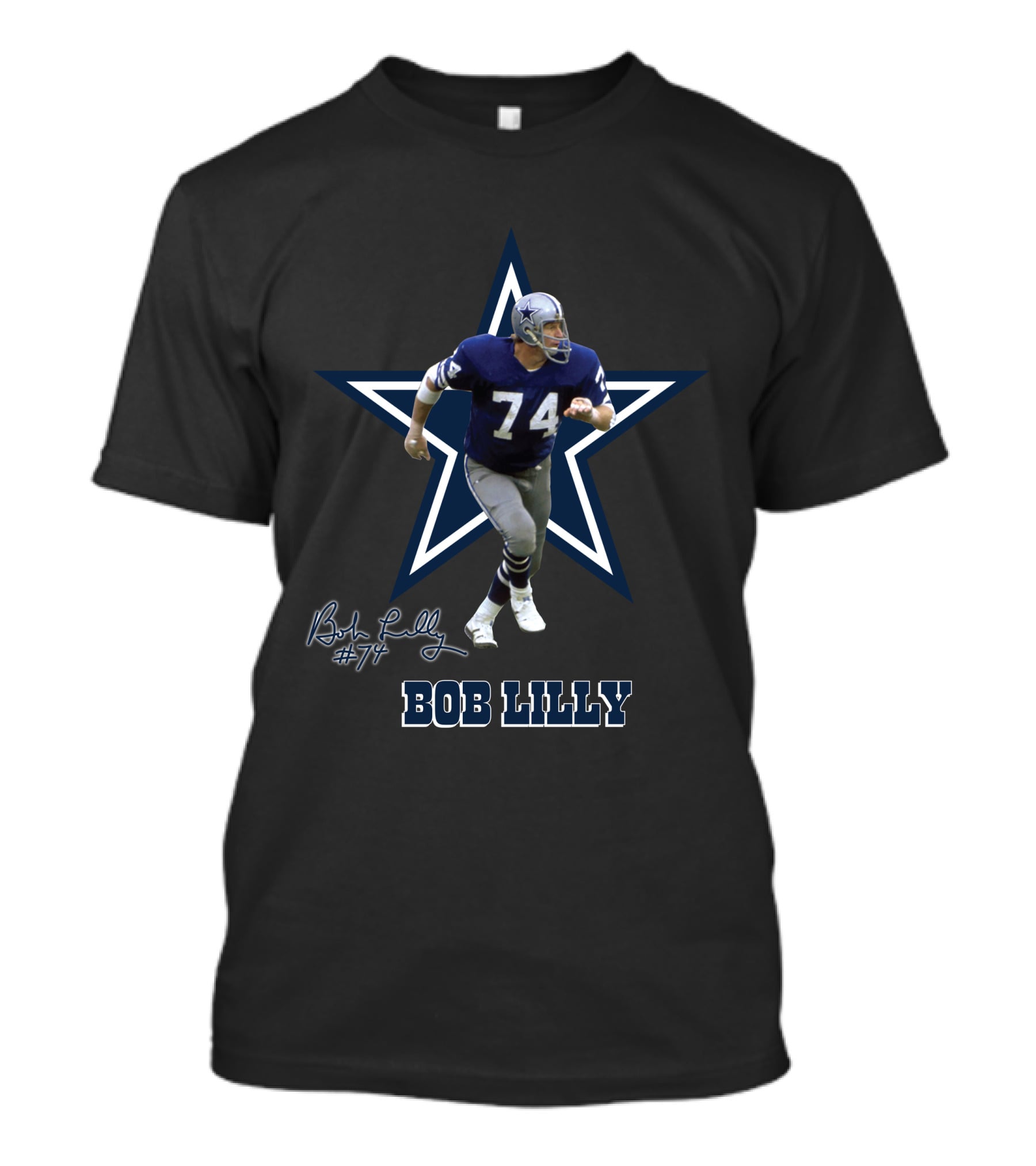 Bob Lilly Dallas Cowboys Legend 74 Star T-Shirt