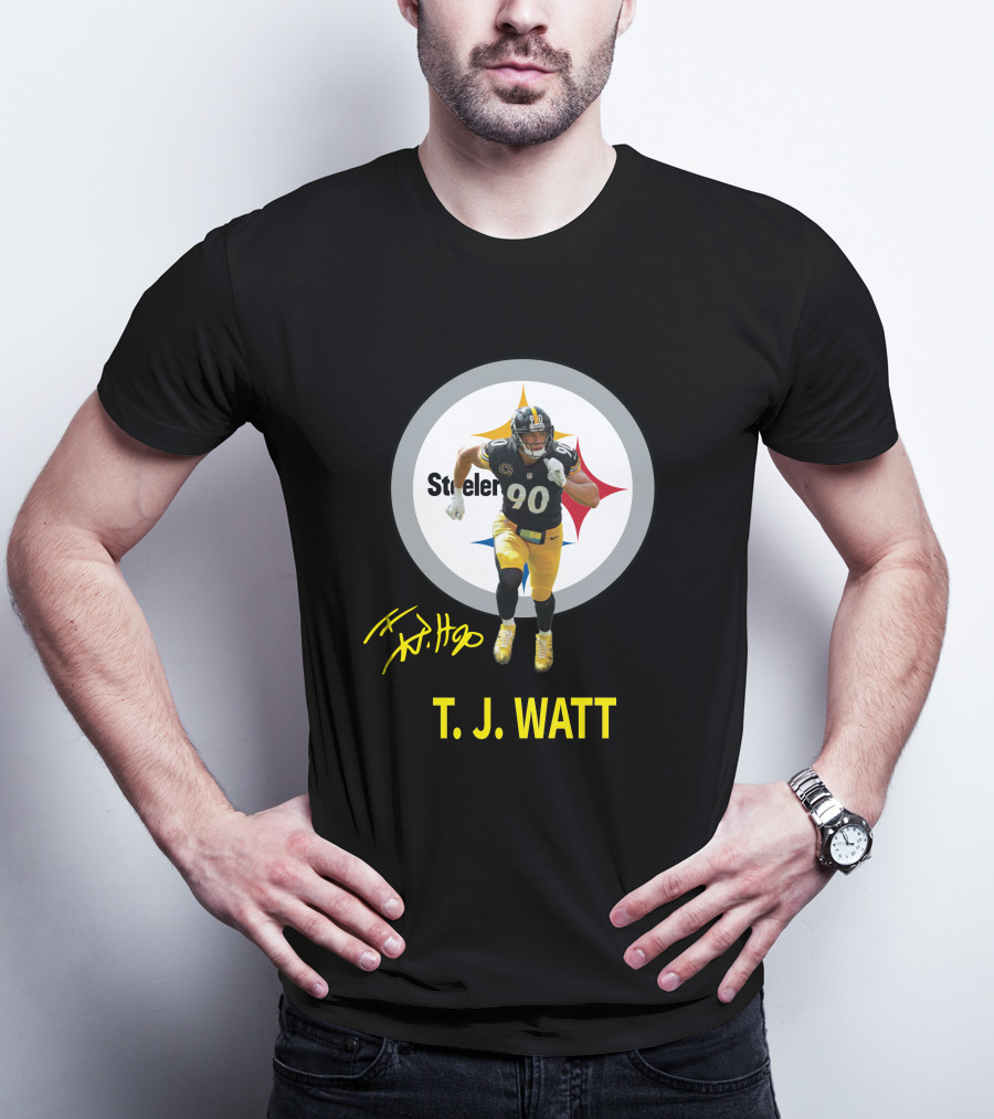 Pittsburgh Steelers T.j. Watt 90 Player Signature T-Shirt