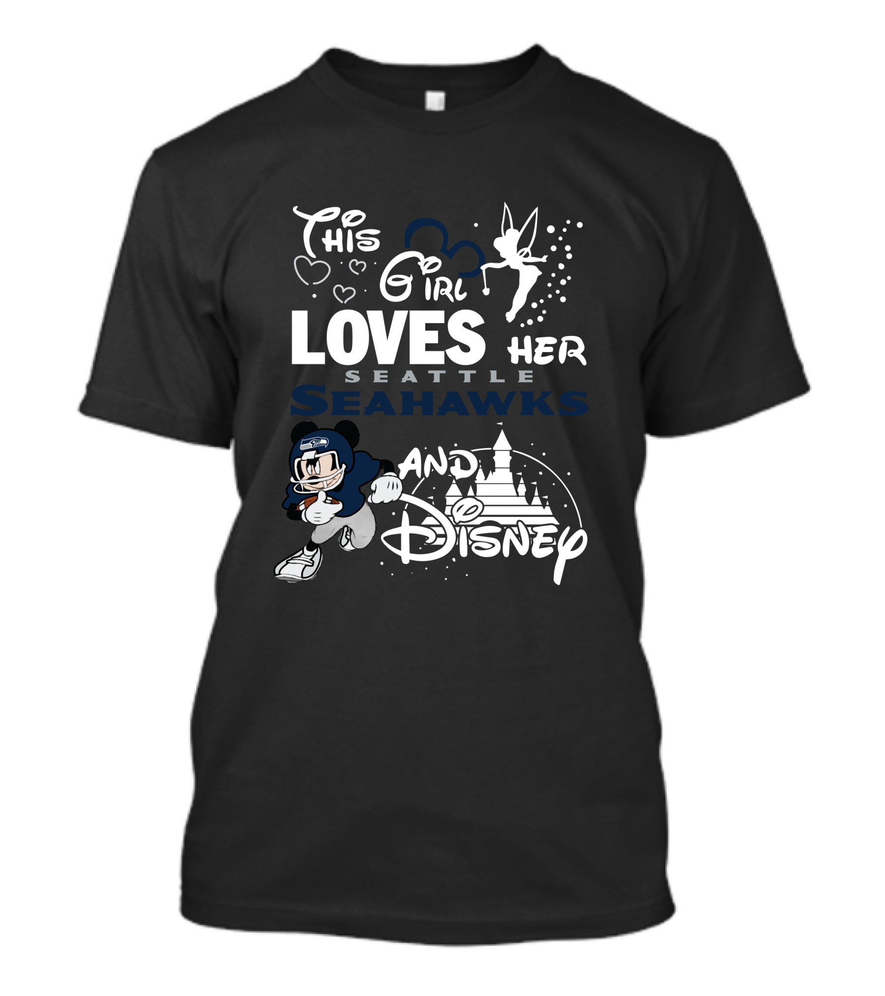 This Girl Loves Her Seattle Seahawks And Disney T-Shirt