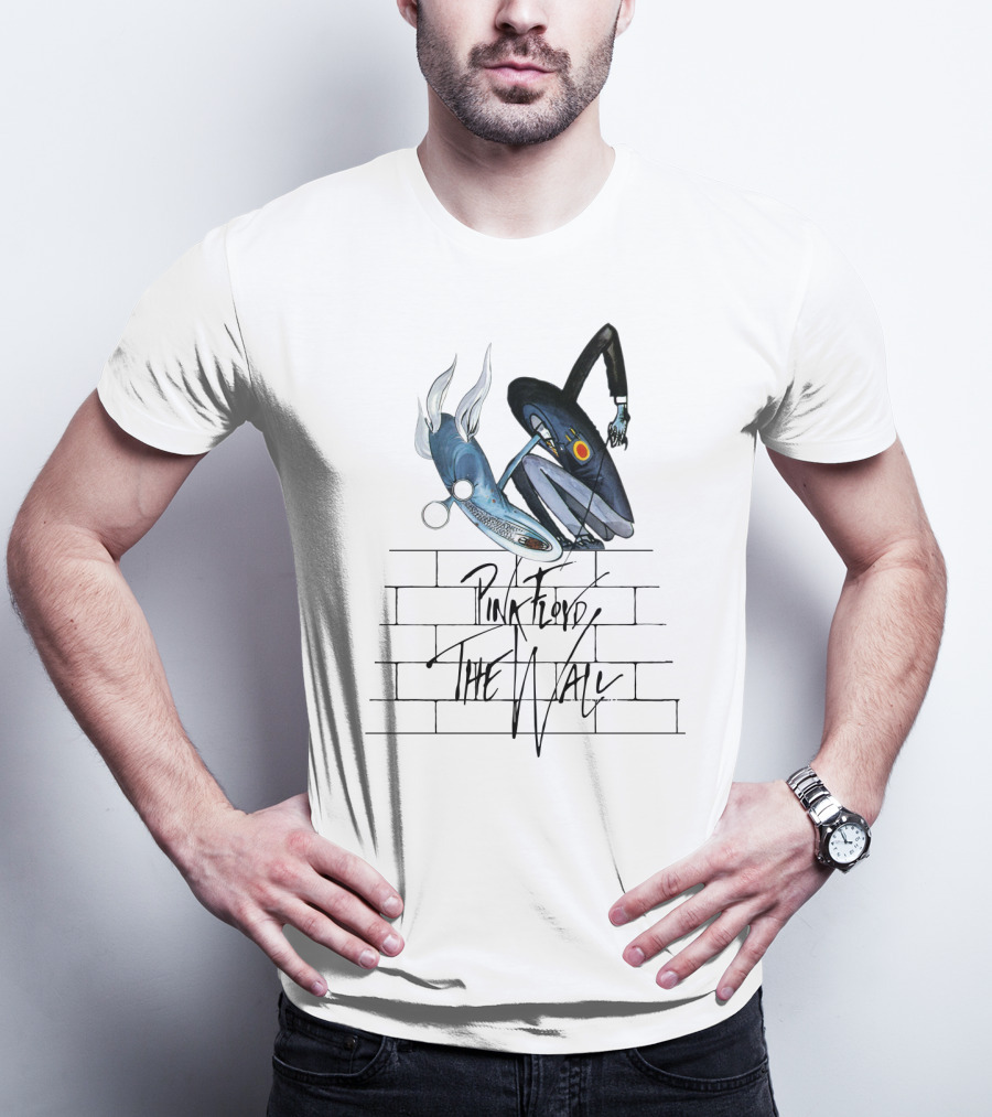 Pink Floyd The Wall Surreal Characters And Brick Wall T-Shirt