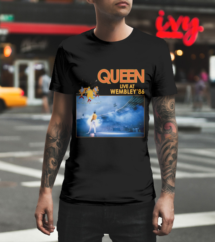 Queen Live At Wembley '86 Stadium Performance T-Shirt